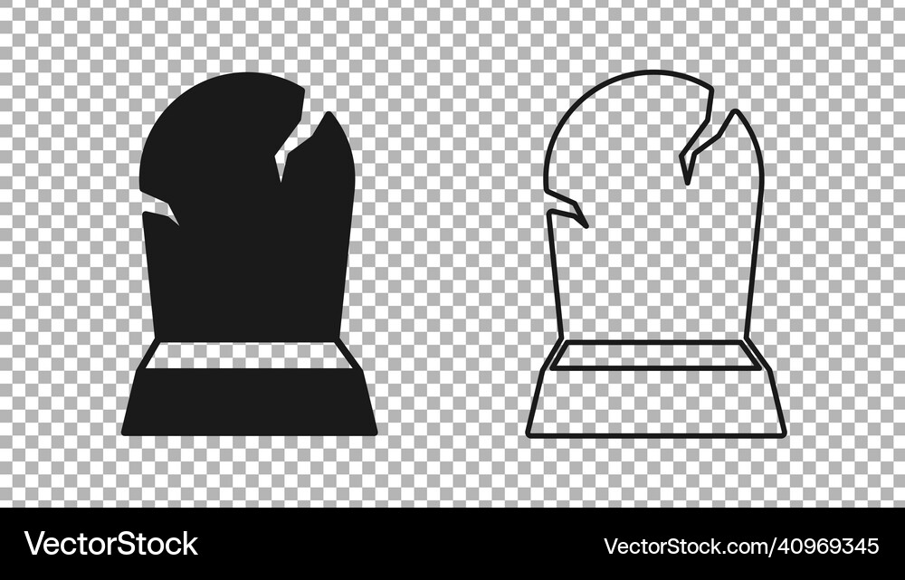 Black tombstone with rip written on it icon Vector Image
