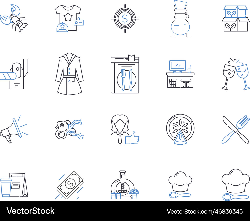 Bulk store line icons collection warehouse Vector Image