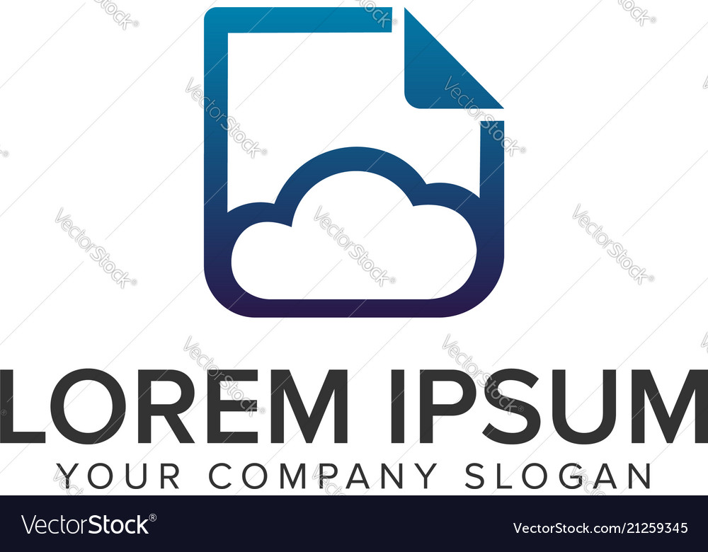 Cloud document logo Royalty Free Vector Image - VectorStock