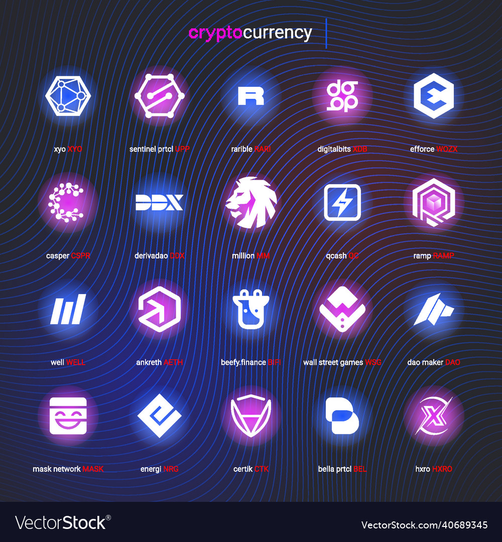 Crypto currency coins digital payment system Vector Image