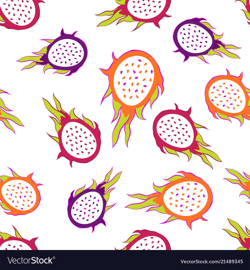 Dragon fruit pattern Royalty Free Vector Image