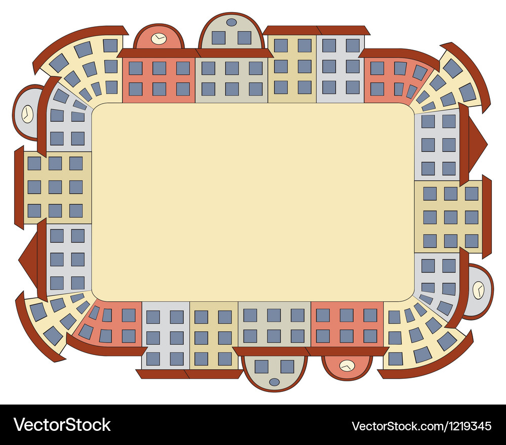 Frame made of buildings Royalty Free Vector Image