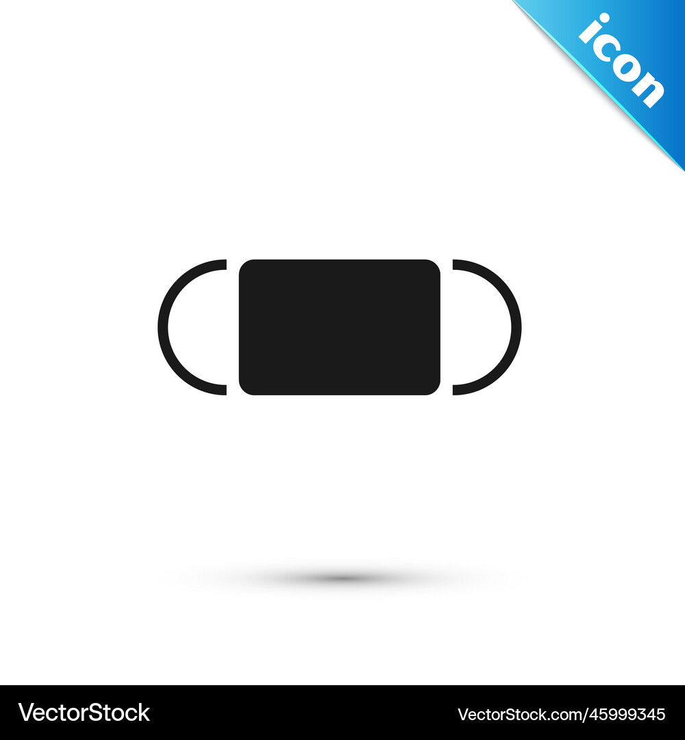 Grey medical protective mask icon isolated on Vector Image