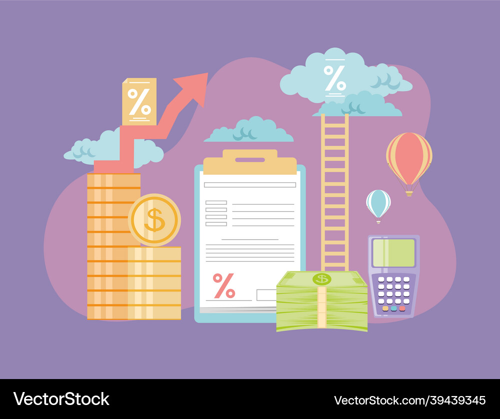 Growing money and interest Royalty Free Vector Image