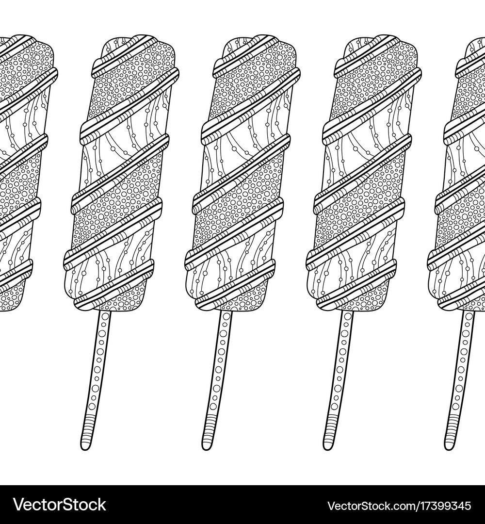 Ice cream dessert black and white Royalty Free Vector Image
