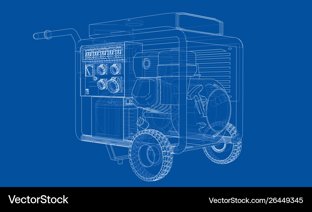 Outline portable gasoline generator Royalty Free Vector