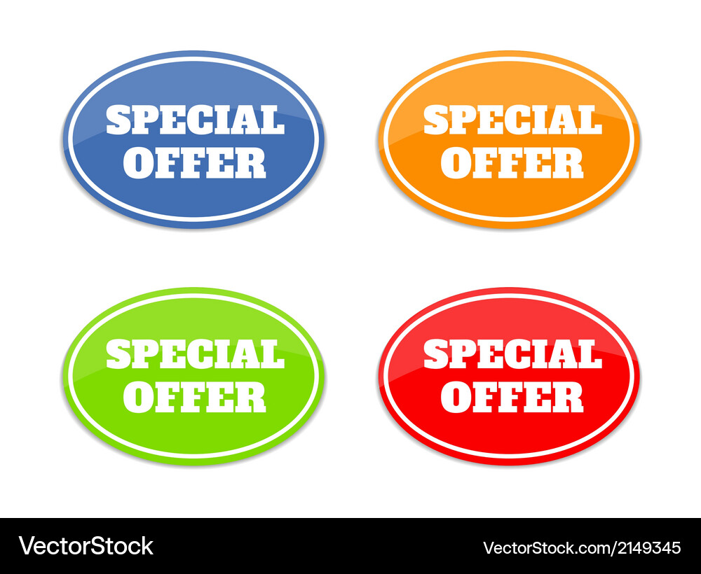 Set of multicolor seals stickers Royalty Free Vector Image