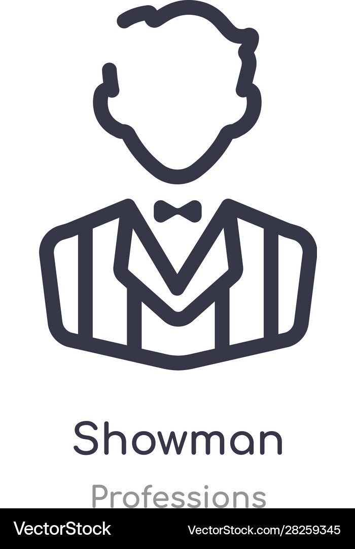 Showman outline icon isolated line from Royalty Free Vector
