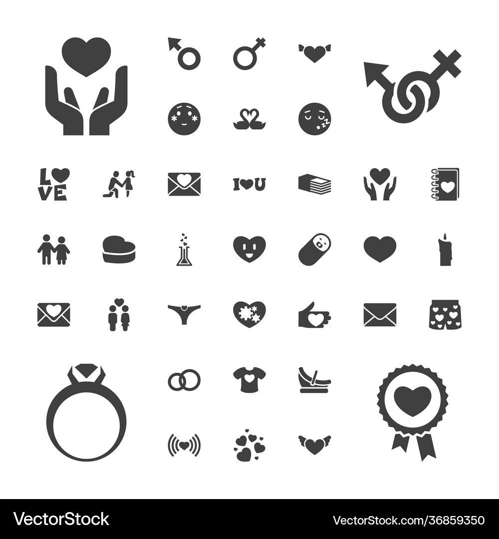 37 love icons Royalty Free Vector Image - VectorStock