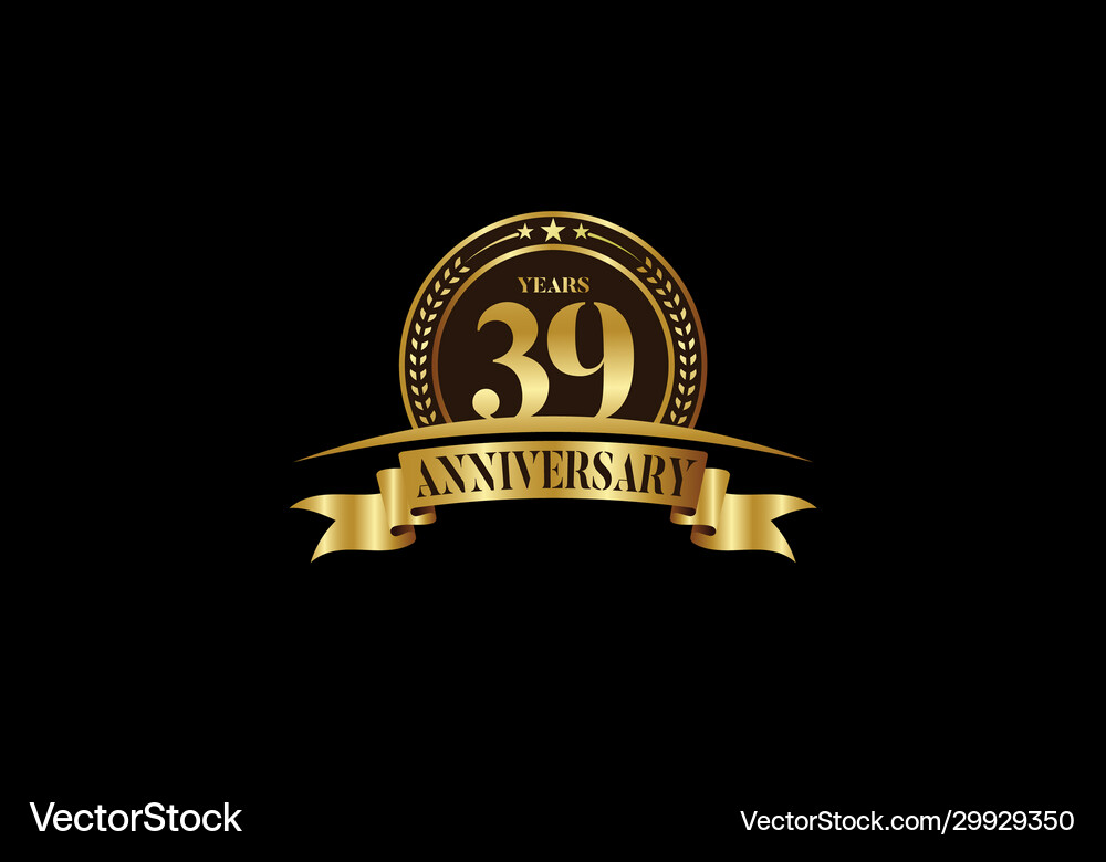 39 th years anniversary logo template design Vector Image