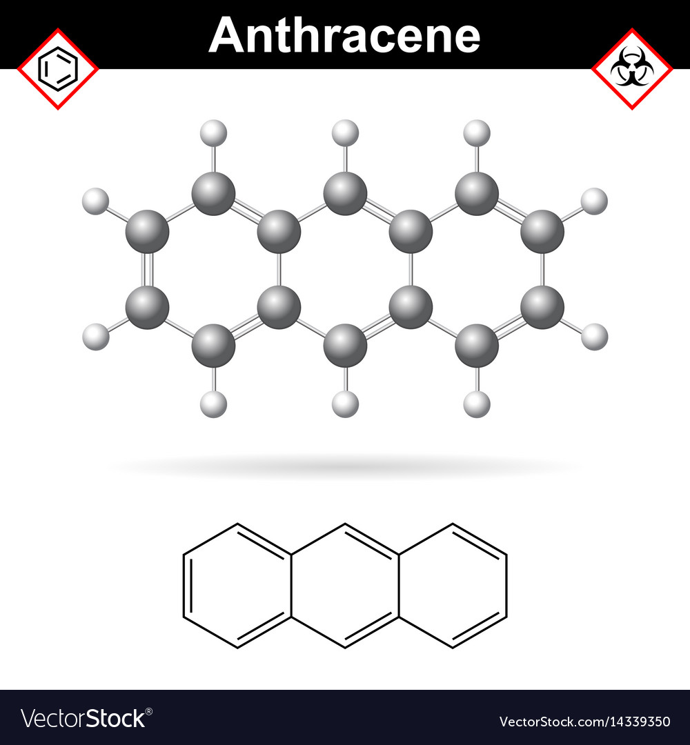 Anthracene Molecular Structure Royalty Free Vector Image