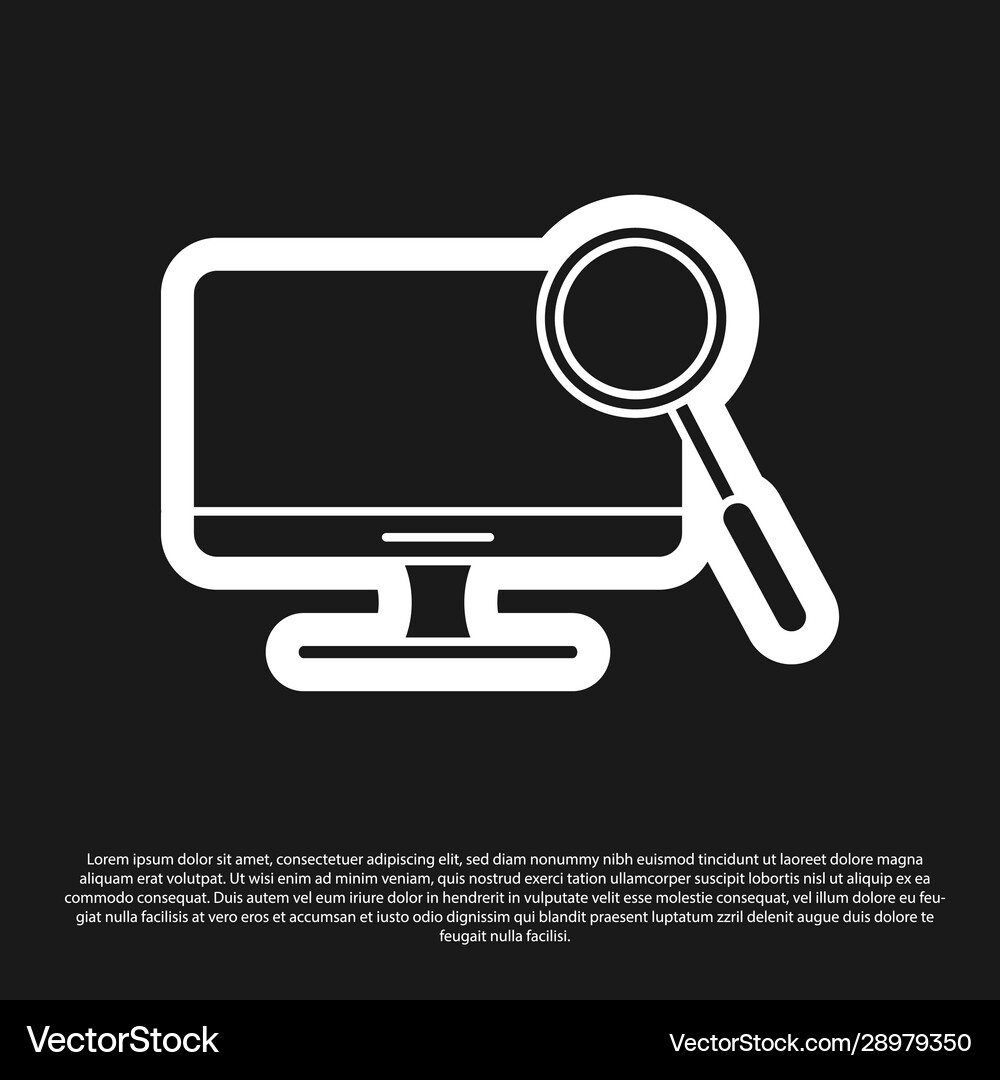 Black computer monitor diagnostics icon isolated Vector Image