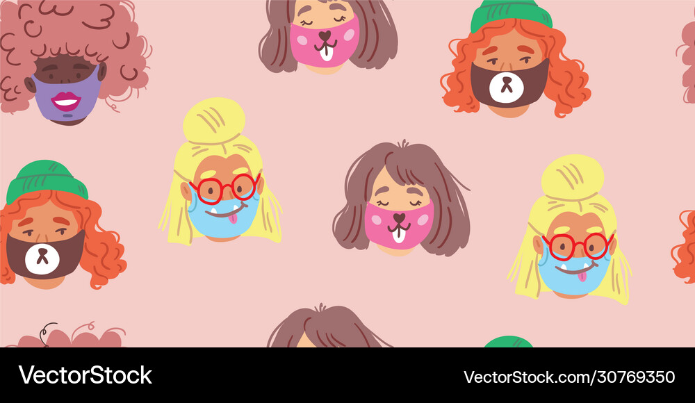 Breathing face masks covid19 coronavirus pattern Vector Image