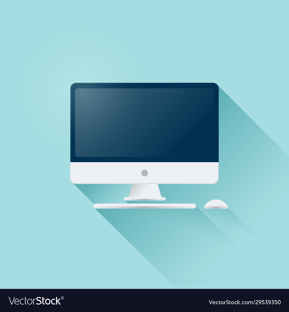 Computer display with mouse and keyboard icon Vector Image
