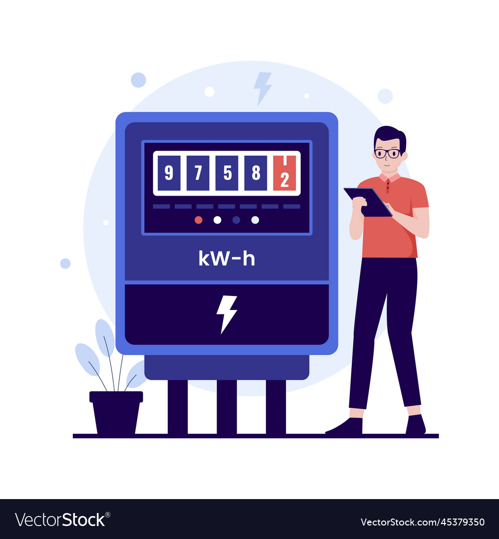 Electricity meter flat design concept Royalty Free Vector Electricity meter flat design concept Royalty Free Vector