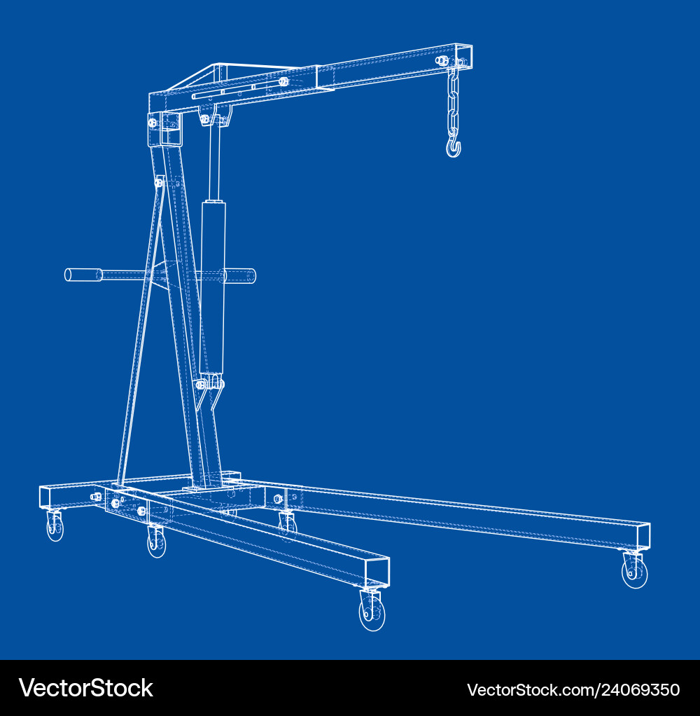 Engine hoist outline rendering of 3d Royalty Free Vector