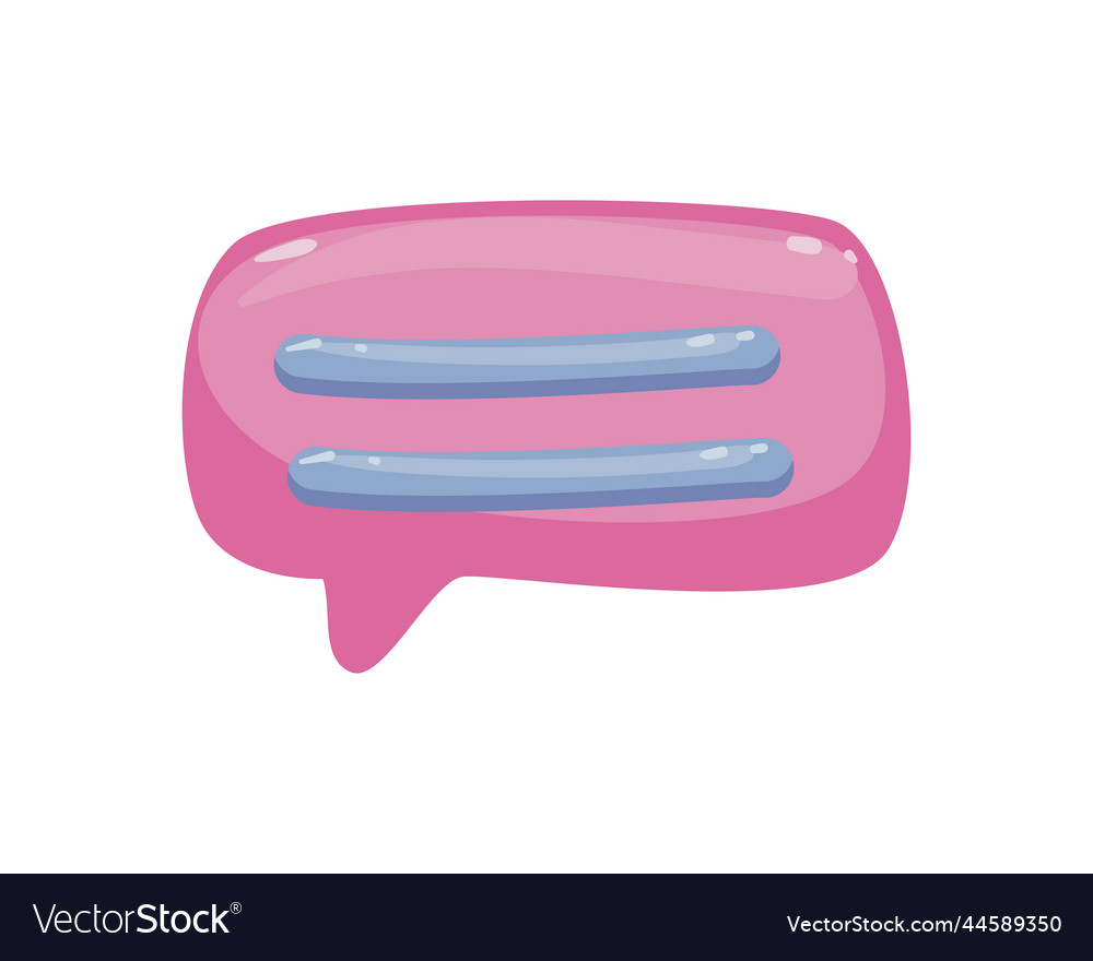 Flat pink text bubble Royalty Free Vector Image