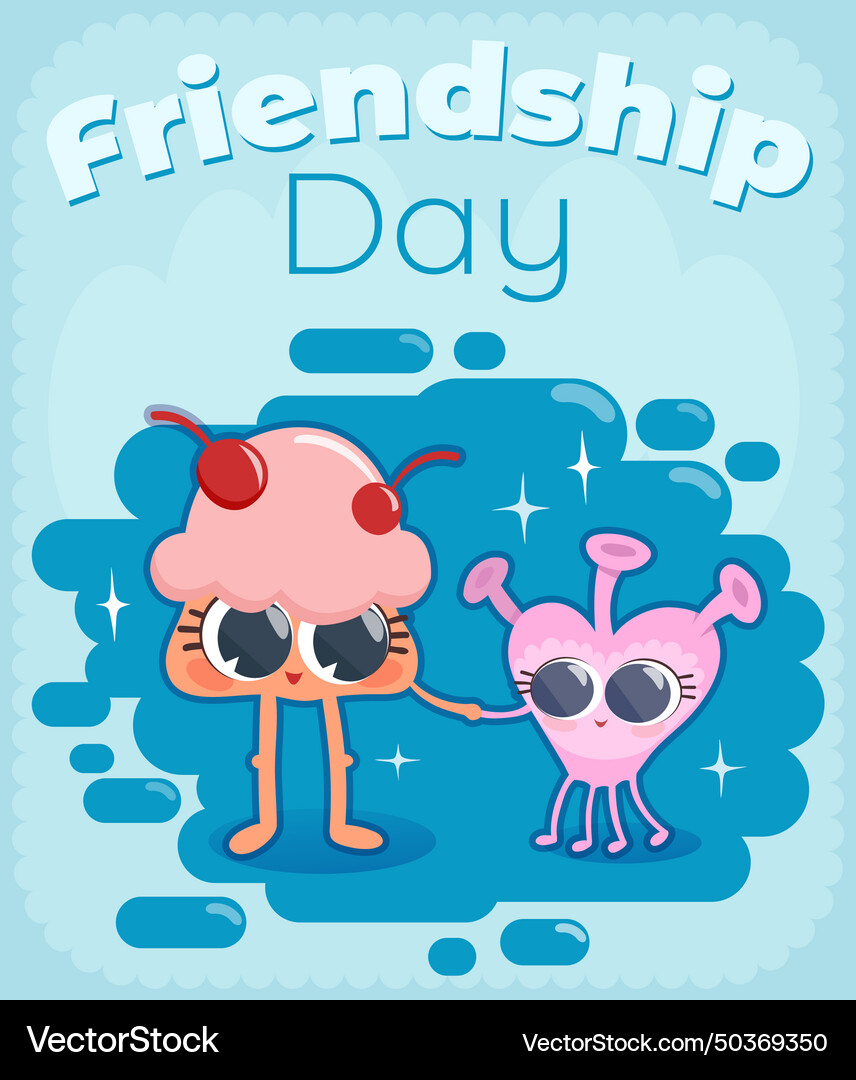 Friendship day cute background Royalty Free Vector Image