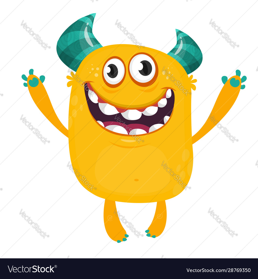 Funny cartoon monster halloween Royalty Free Vector Image