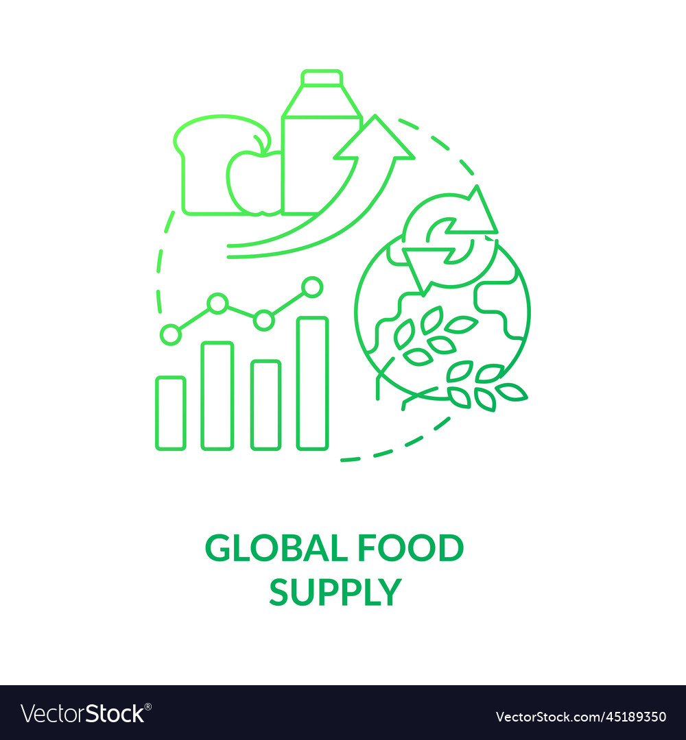 Global food supply green gradient concept icon Vector Image