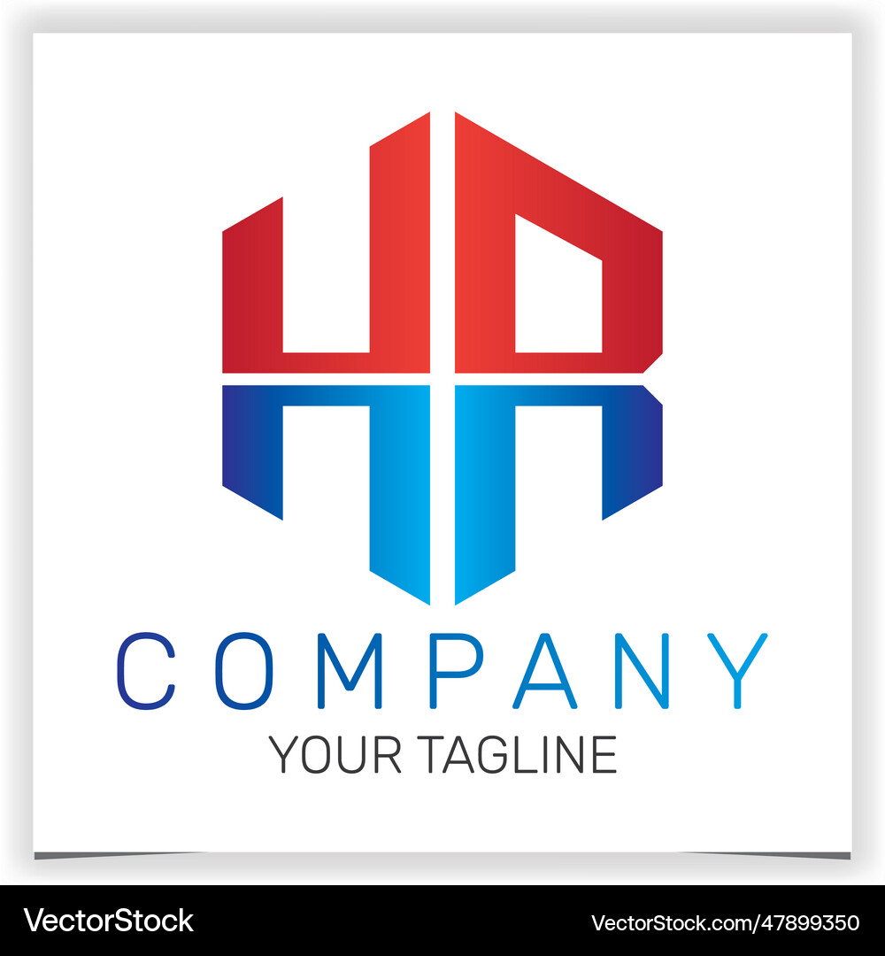Letter hr initial hexagon logo icon premium Vector Image