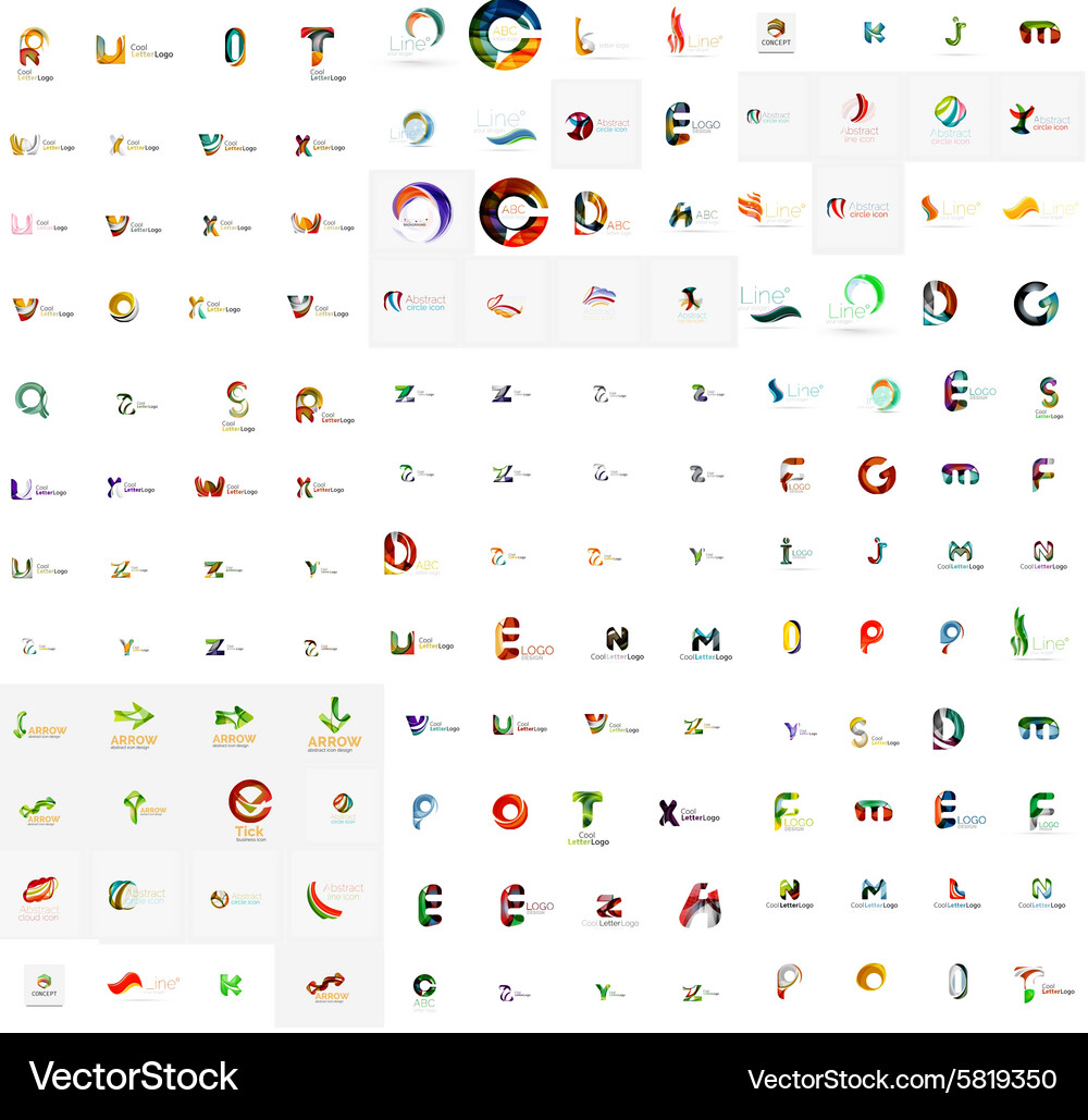 Mega set of letter logos Royalty Free Vector Image