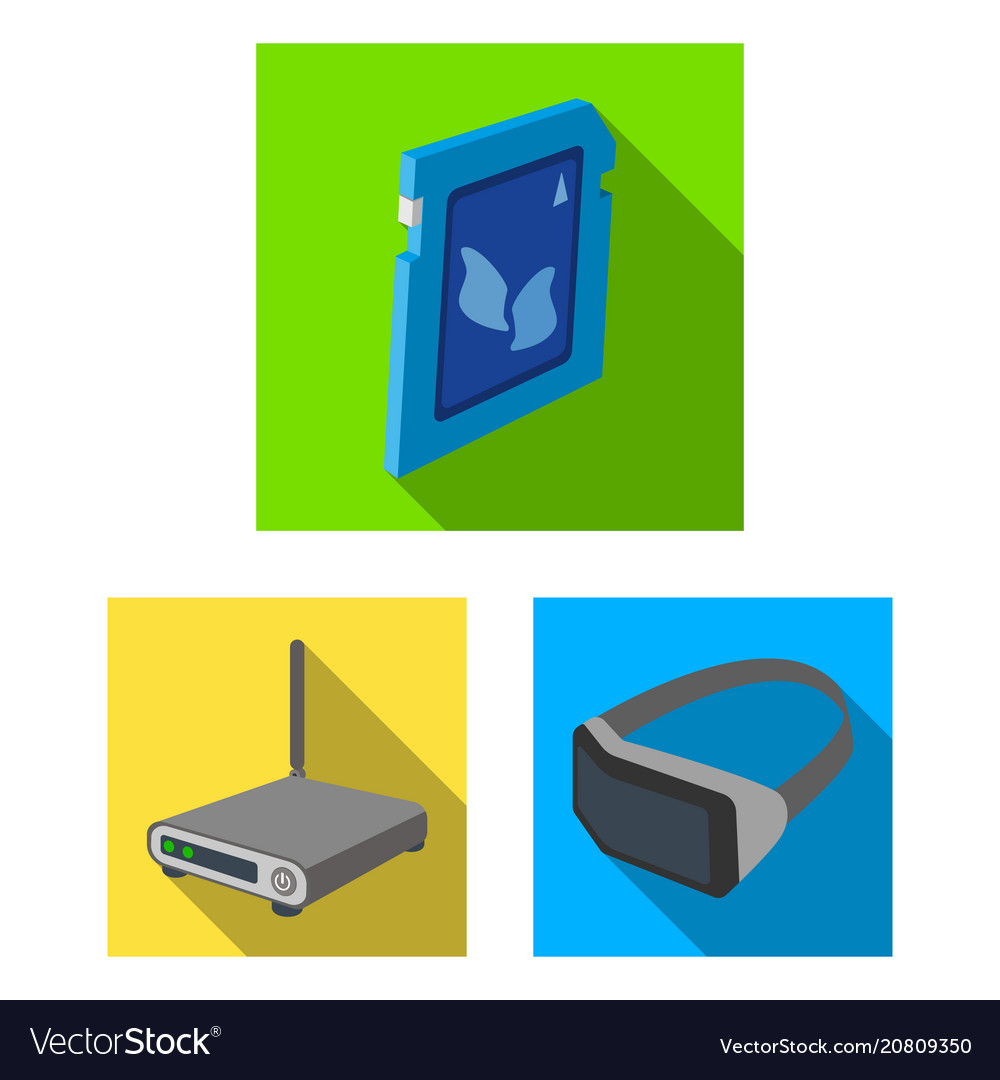 Personal computer flat icons in set collection Vector Image