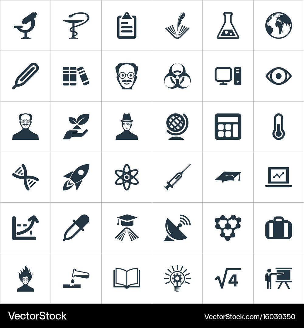 Set of simple study icons Royalty Free Vector Image