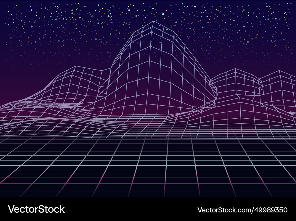 Synthwave retro banner vaporwave aesthetic Vector Image