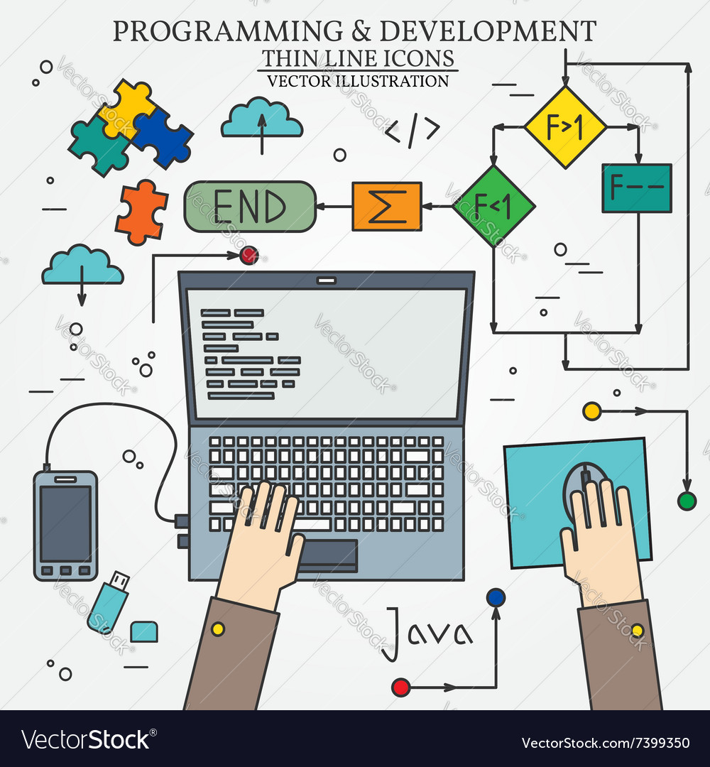 Thin line design of cloud computing technology wir