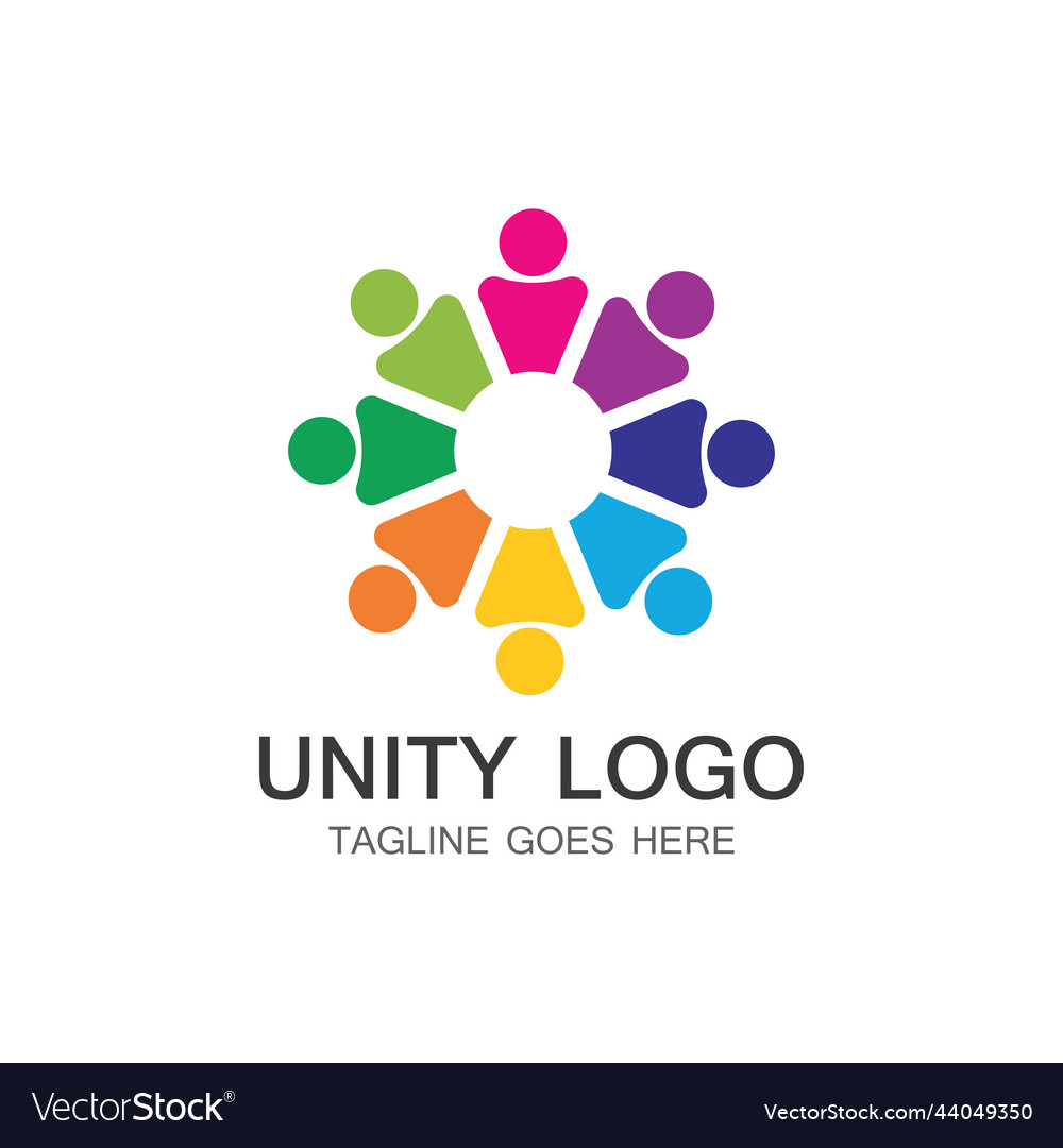 Unity people care logo icon template Royalty Free Vector Unity people care logo icon template Royalty Free Vector