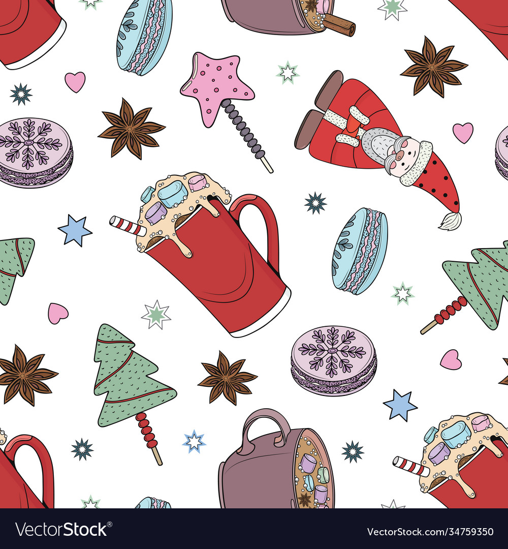 Winter holiday seamless pattern 3 Royalty Free Vector Image Winter holiday seamless pattern 3 Royalty Free Vector Image