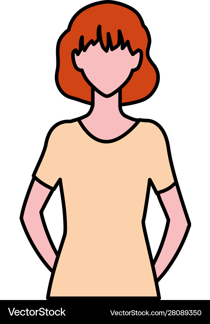 Woman faceless standing on white background Vector Image