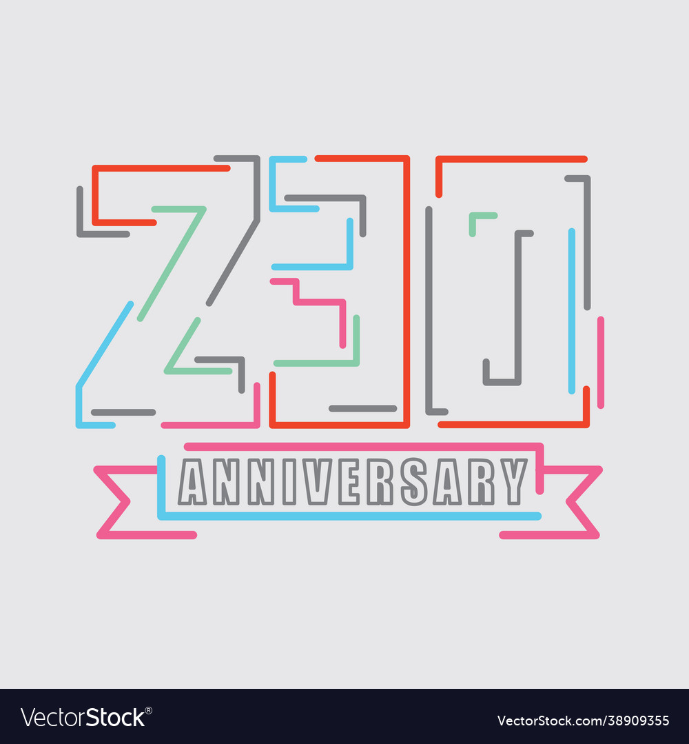 230th years anniversary logo birthday celebration Vector Image