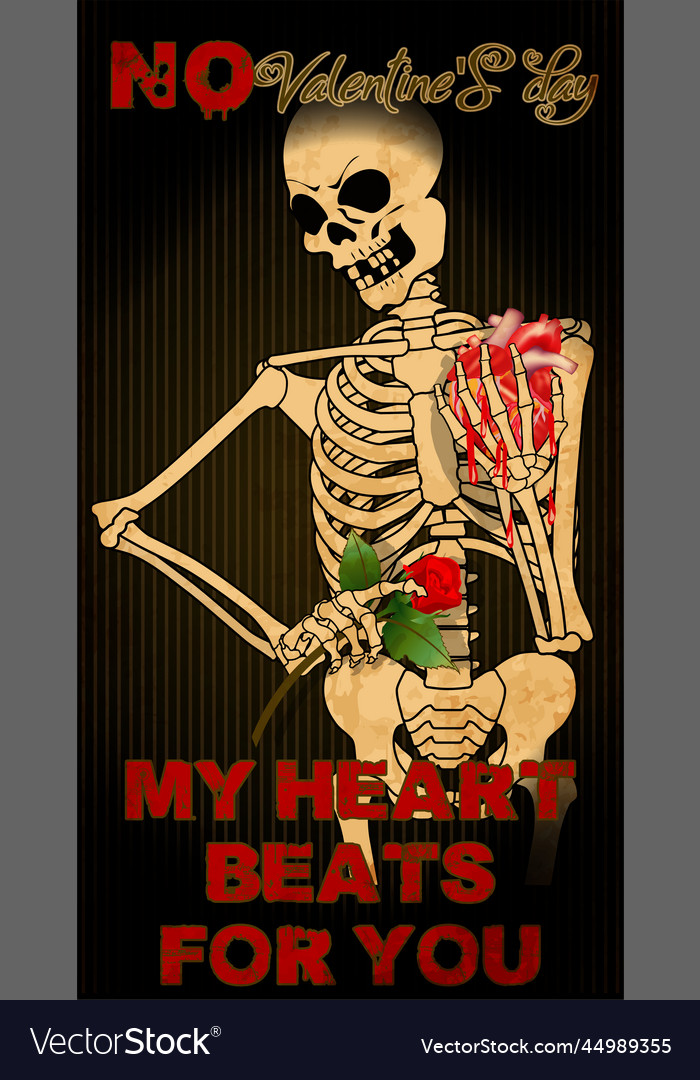Anti valentines day card my heart beats for you Vector Image