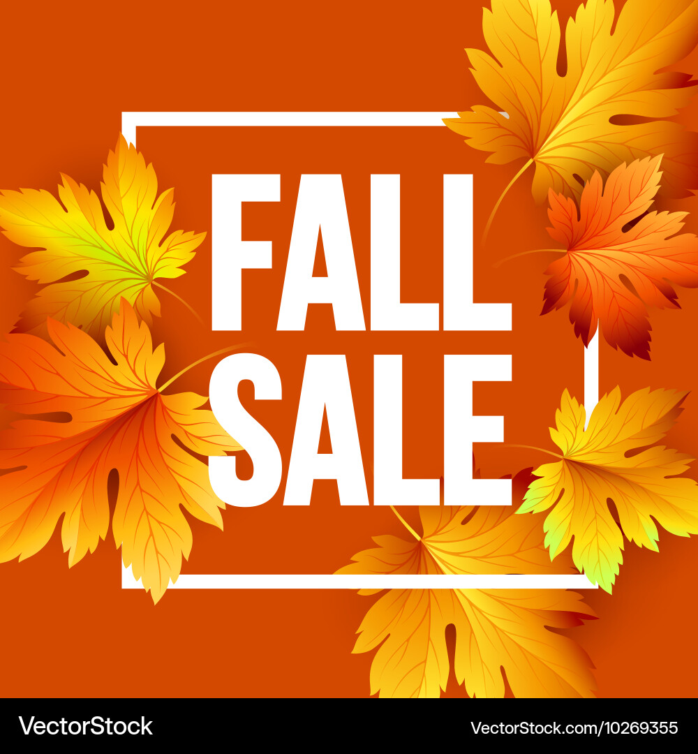 Autumn seasonal banner design fall leaf Royalty Free Vector