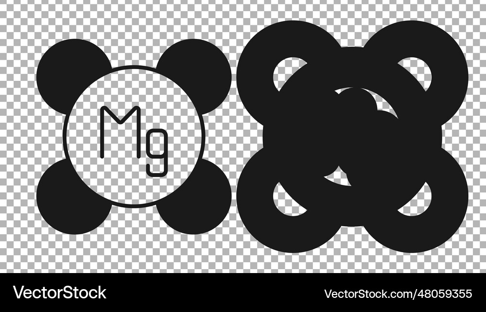 Black magnesium chemical element icon isolated on Vector Image