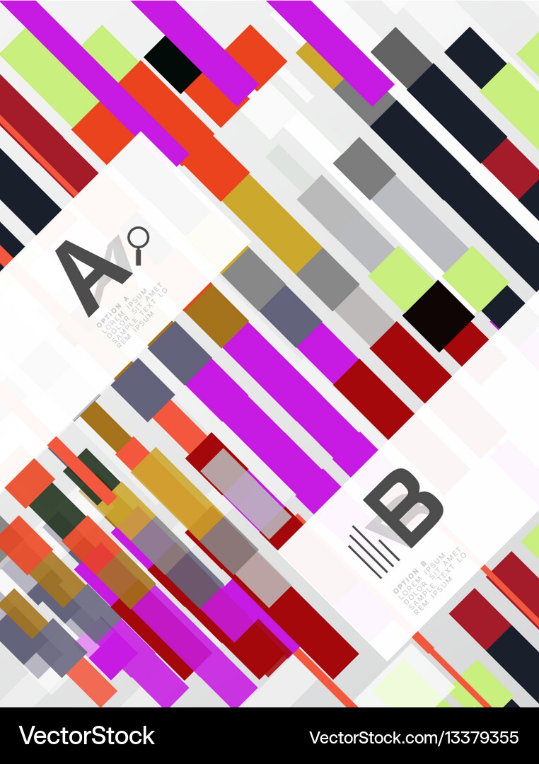 Colorful lines rectangles and stripes with option Vector Image