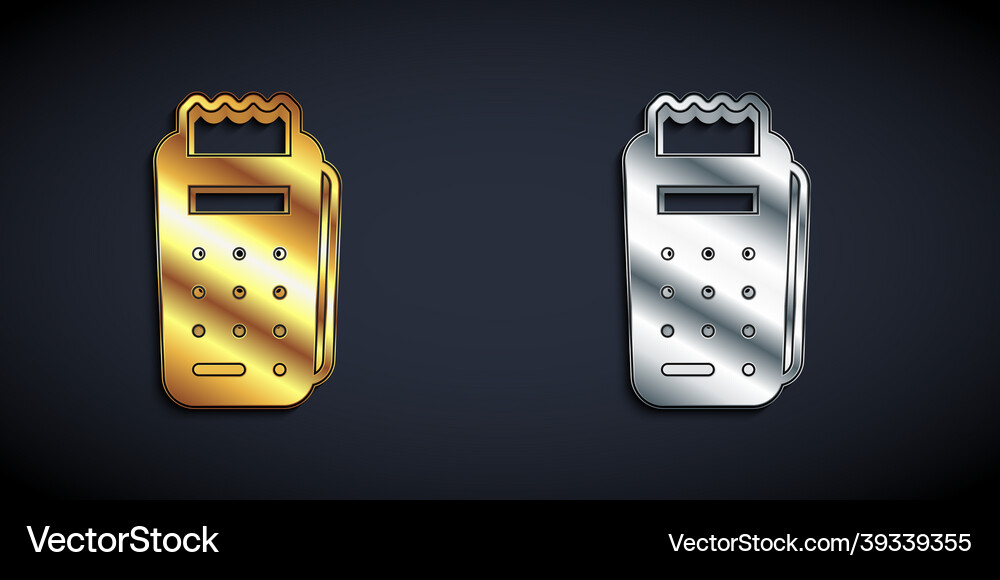 Gold and silver pos terminal with inserted credit Vector Image