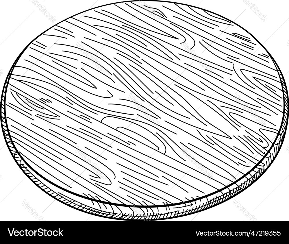 Hand drawn round cutting wooden board isolated Vector Image
