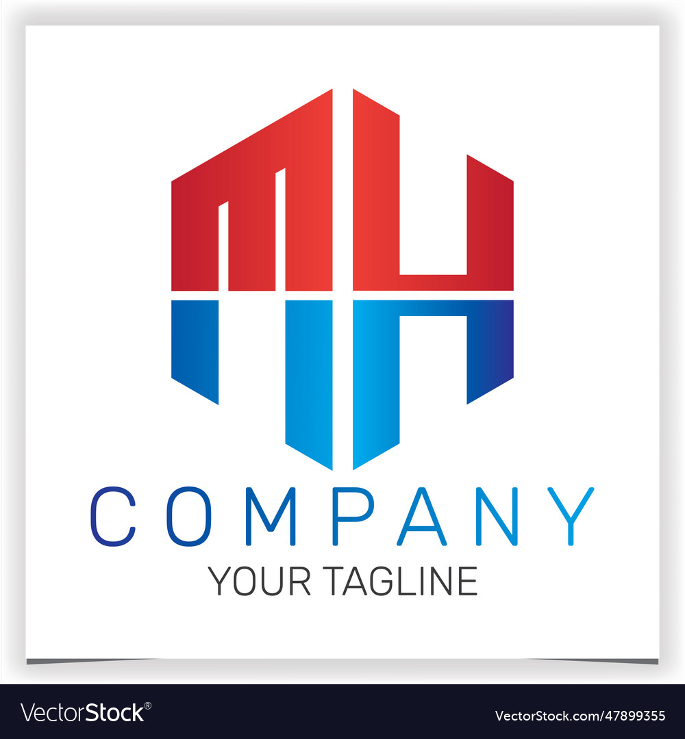 Letter mh initial hexagon logo icon premium Vector Image Letter mh initial hexagon logo icon premium Vector Image