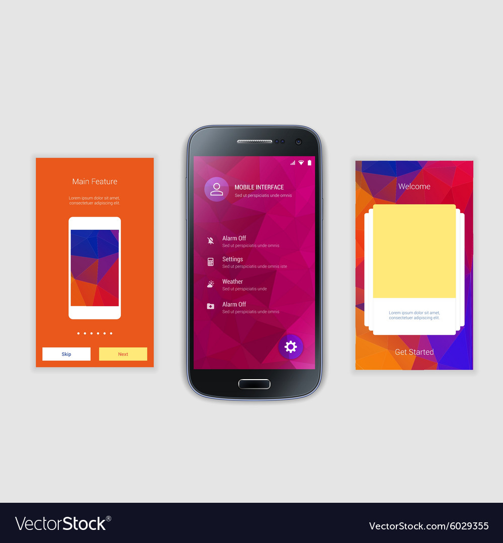 Mobile screens user interface kit modern user Vector Image