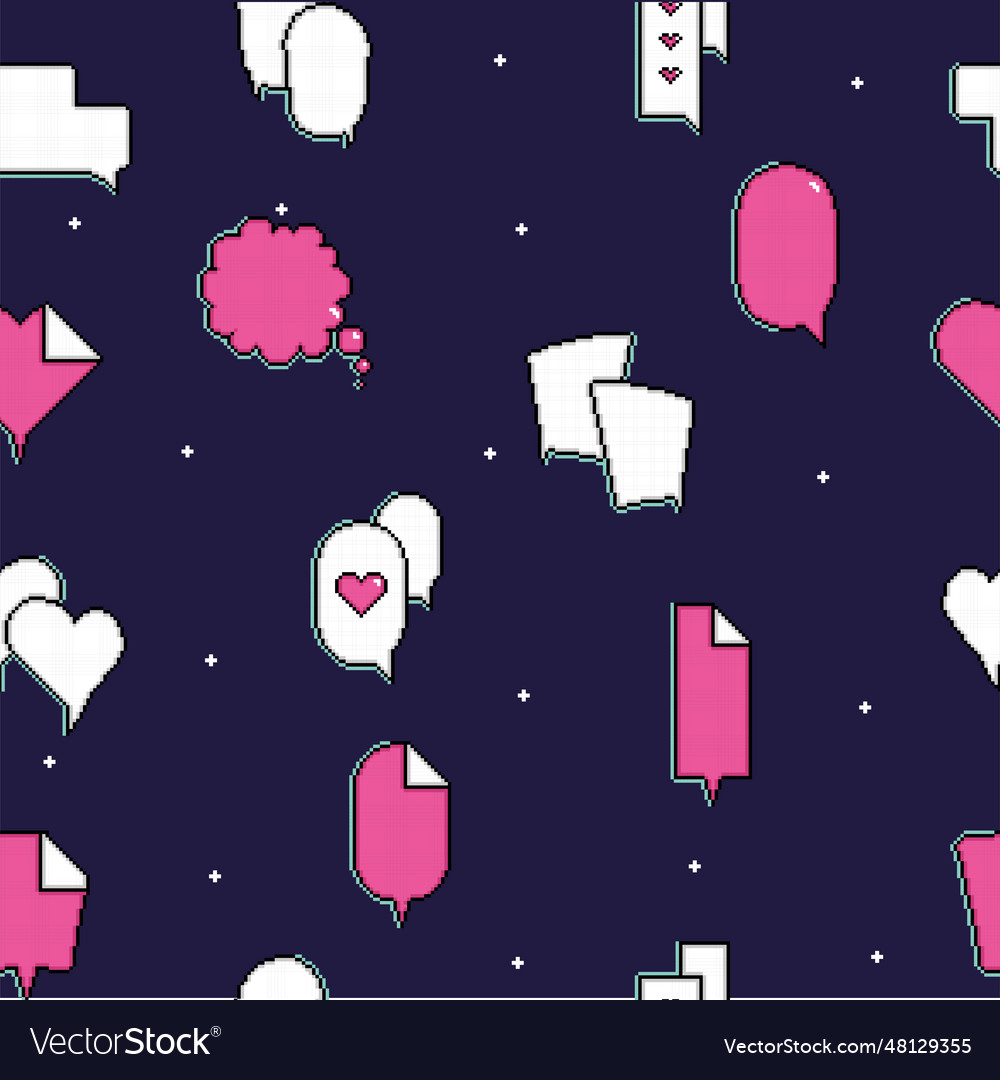 Seamless pattern background with pixelated comic Vector Image