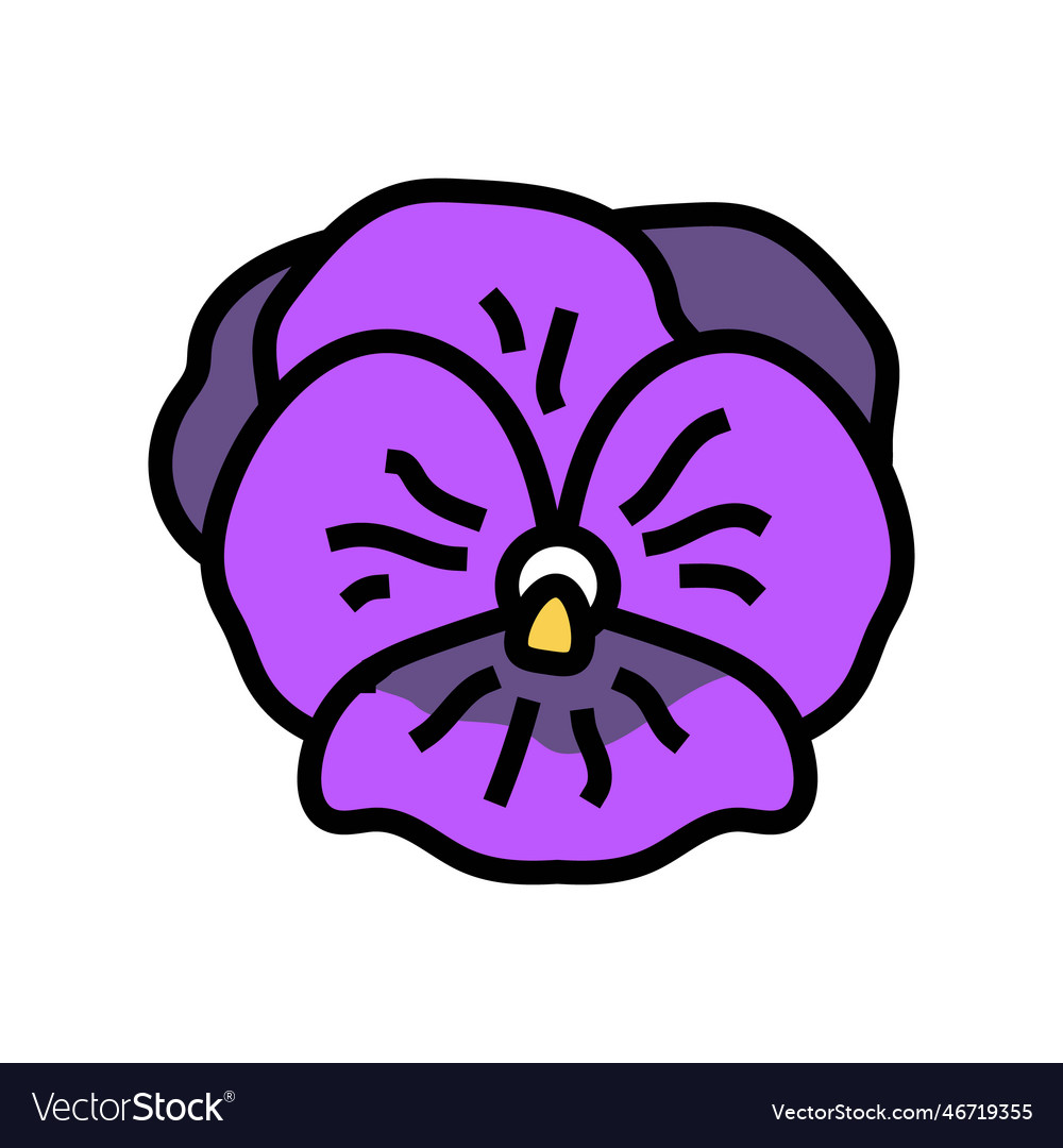 Violet flower spring color icon Royalty Free Vector Image