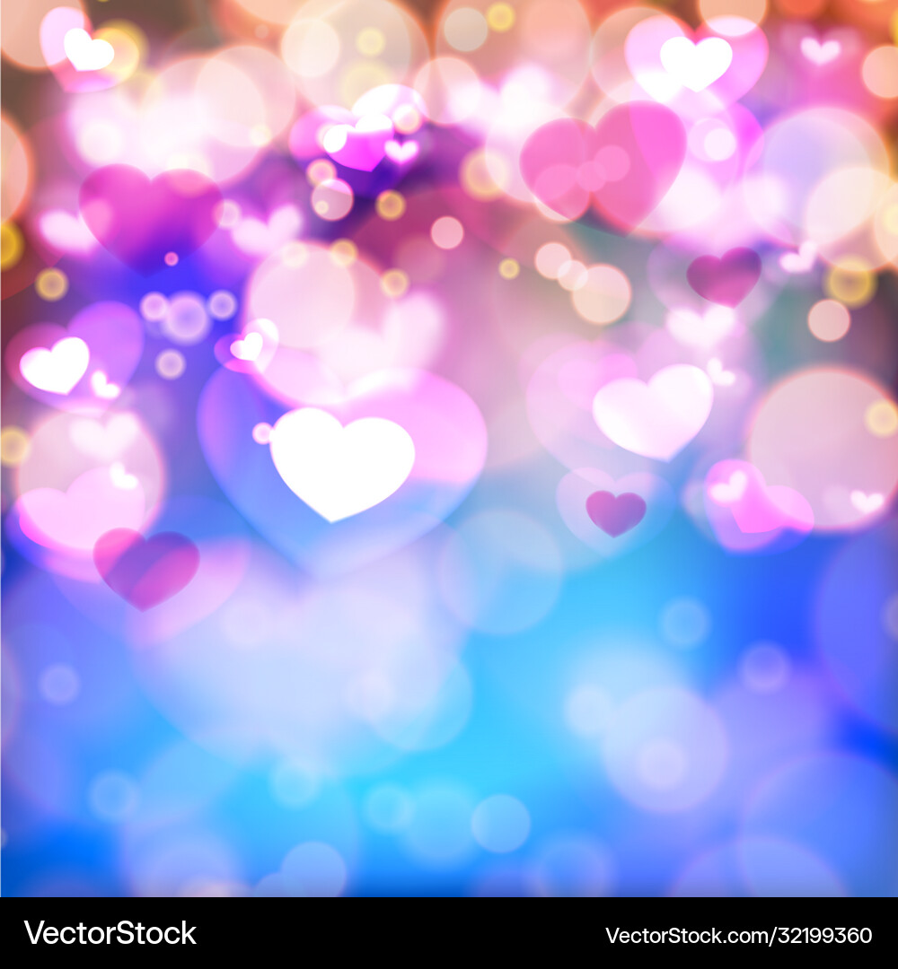 Abstract glow soft hearts for valentines day Vector Image