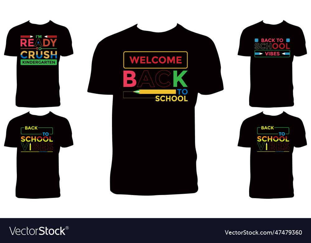 Back to school typography t shirt design bundle Vector Image