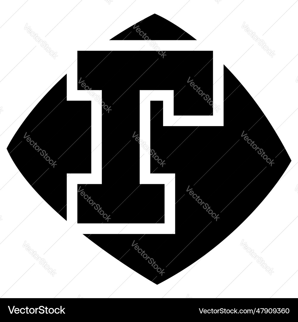 Black bulged square shaped letter r icon Vector Image