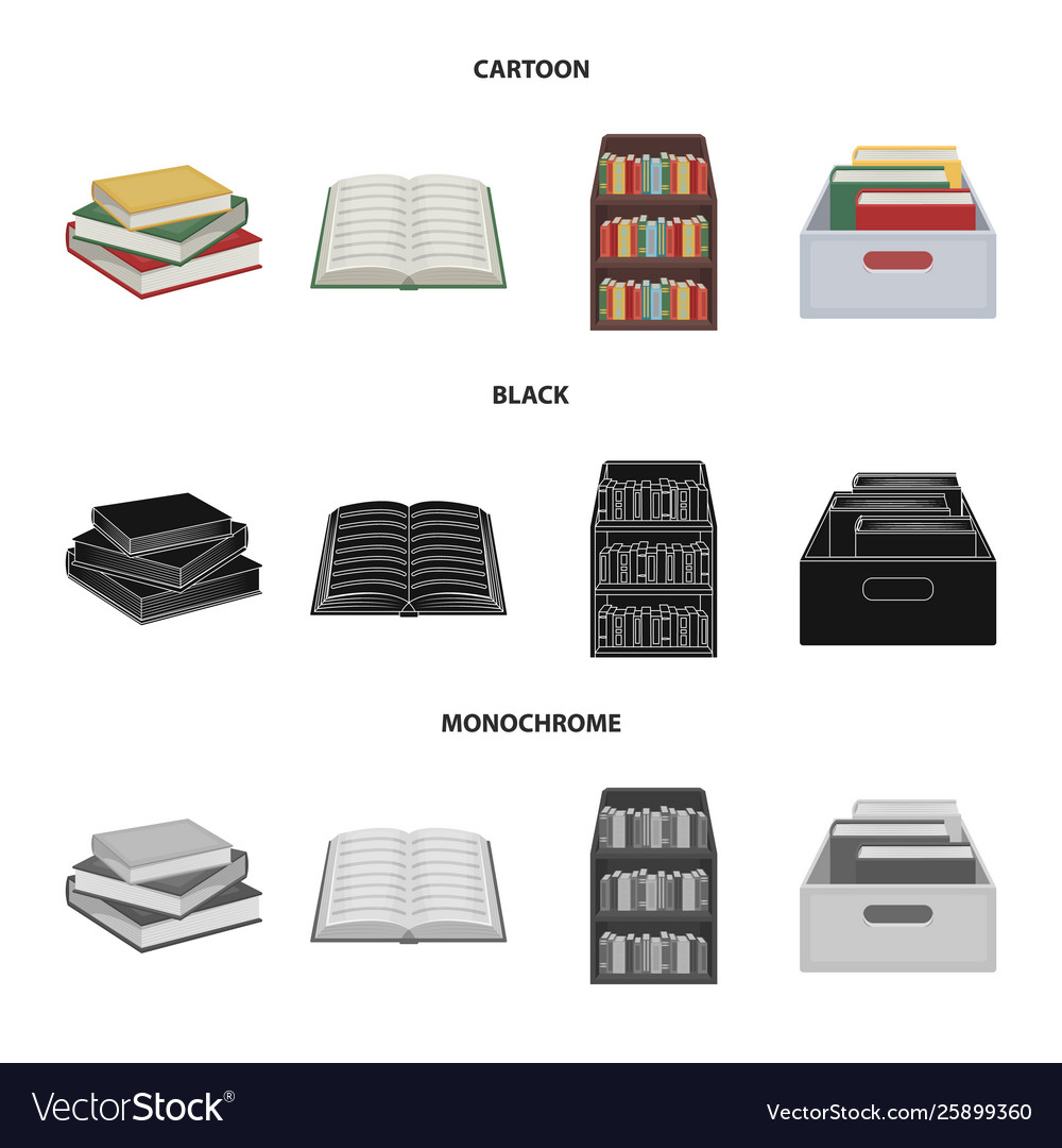 Design library and textbook icon set Royalty Free Vector