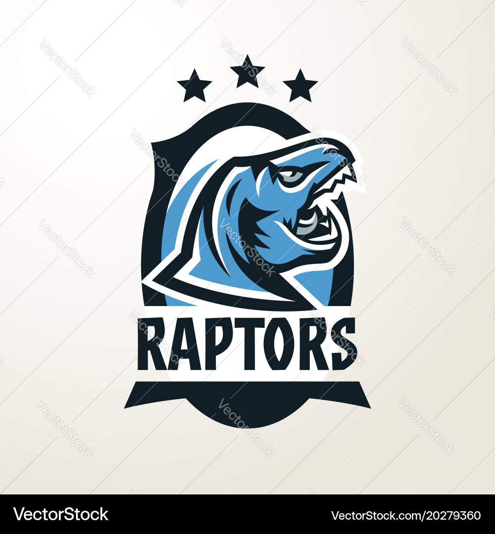 Emblem sticker badge dinosaur head logo Royalty Free Vector
