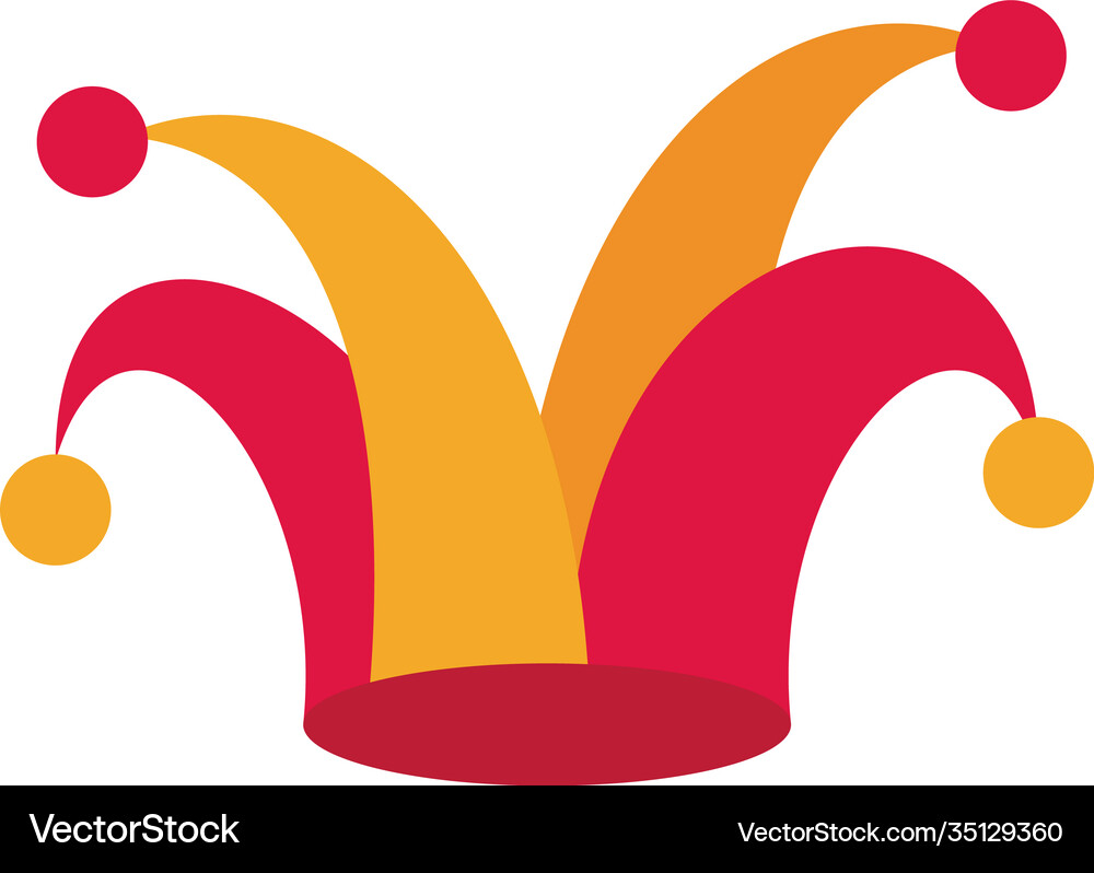 Festival party jester hat flat style icon Vector Image